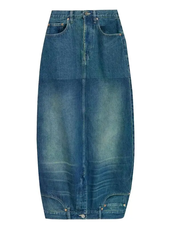 Vetements Upside-down Denim Midi Skirt - Blue