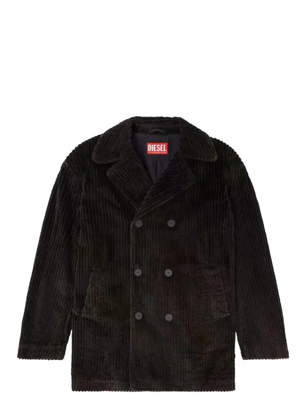 Diesel Otis Corduroy Double-breasted Coat - Black