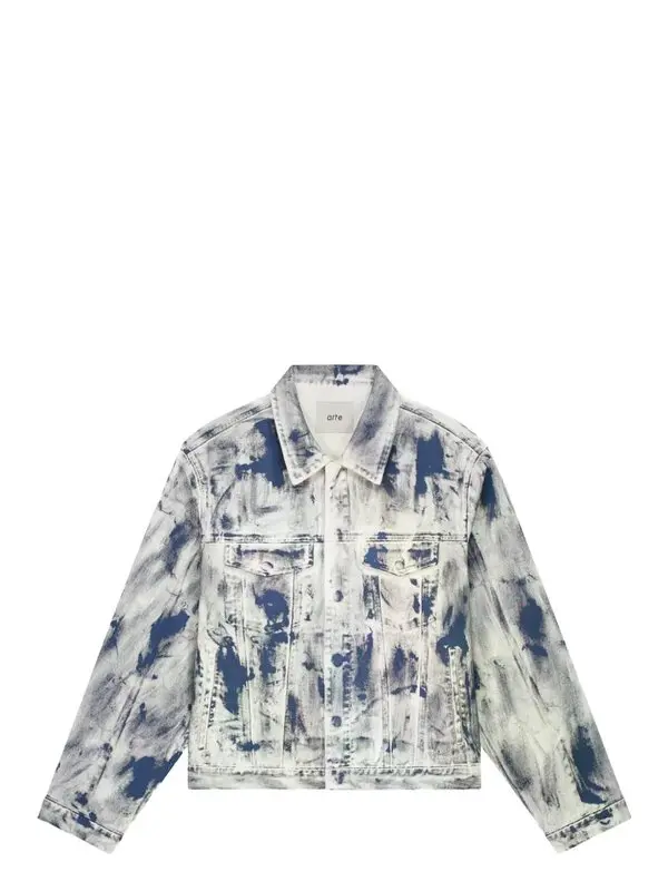 ARTE ANTWERP Paint-splattered Denim Trucker Jacket - Blue