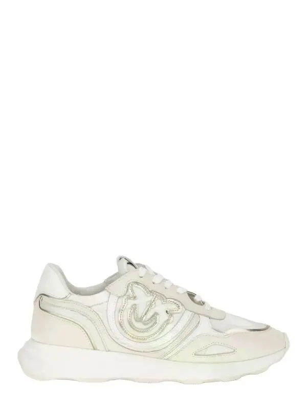 Pinko Zoe Logo-detail Leather Sneakers - White