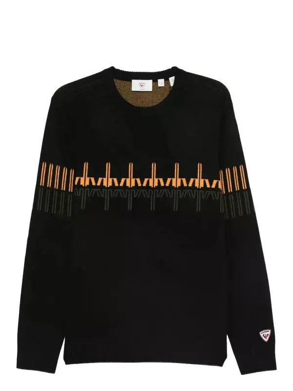 Rossignol Patterned Crew-neck Sweater - Black