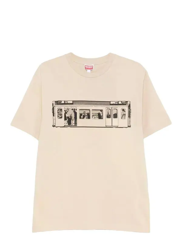 Kenzo Train-print T-shirt - Neutrals