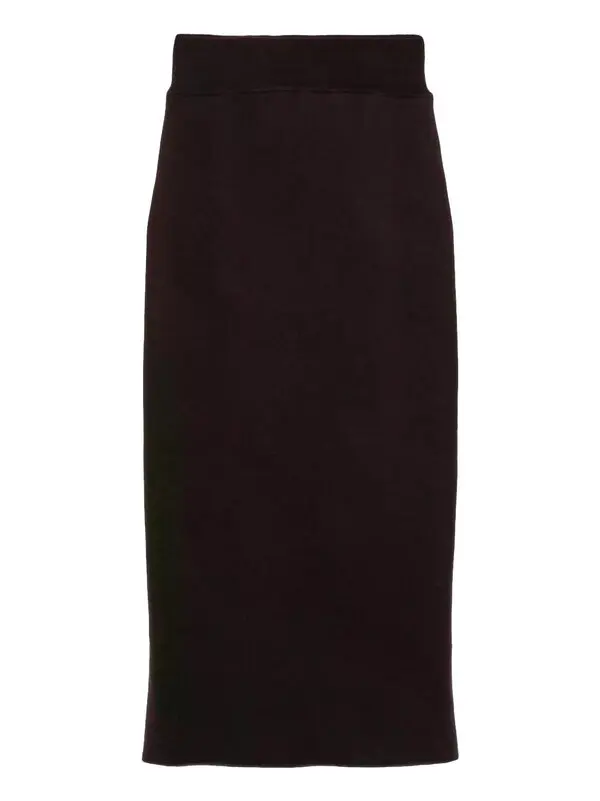 Alpha Studio Midi Skirt With Elasticated Waistband - Brown