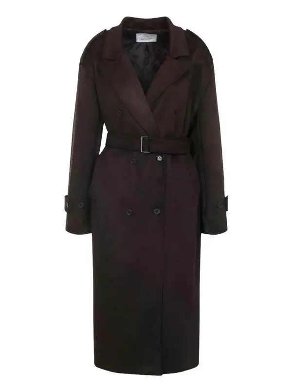 THE FRANKIE SHOP Belted Double-breasted Coat - Brown
