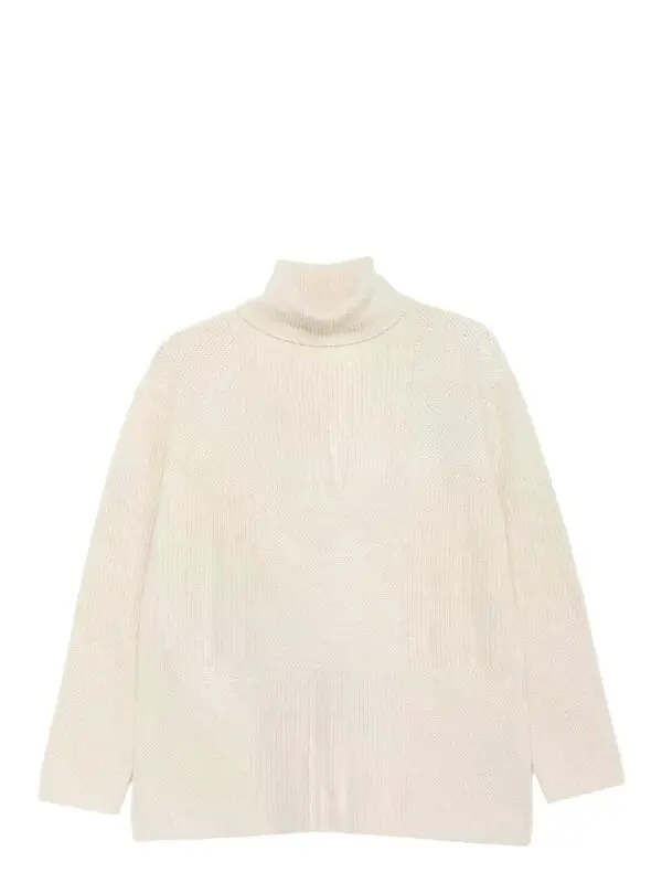 JOSEPH Ribbed Panelled Turtleneck Sweater - Neutrals