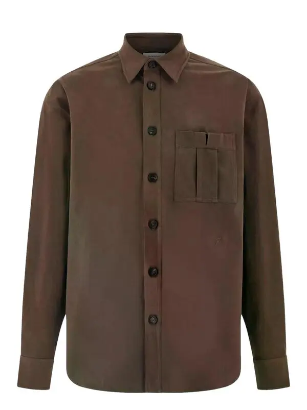 FERRAGAMO Cotton Shirt Jacket - Brown