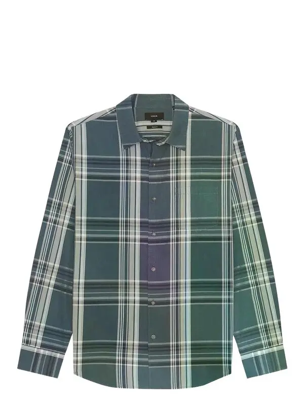 Vince Checked Long-sleeve Shirt - Blue