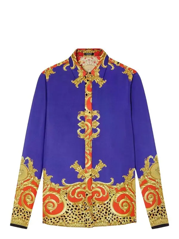 Versace Baroque-print Shirt - Purple