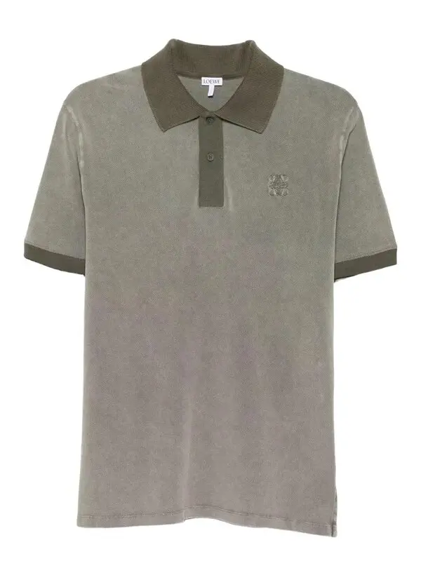 Loewe Embroidered Cotton Polo Shirt - Green