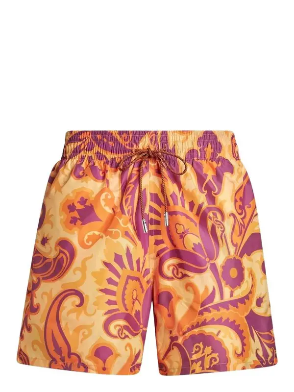 Etro Paisley-print Swim Shorts - Orange