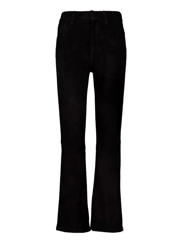 PAULA Flared Suede Trousers - Black