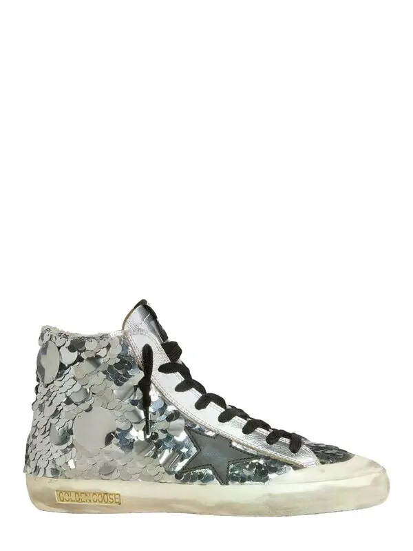 GOLDEN GOOSE Francy High-top Sneakers - Silver