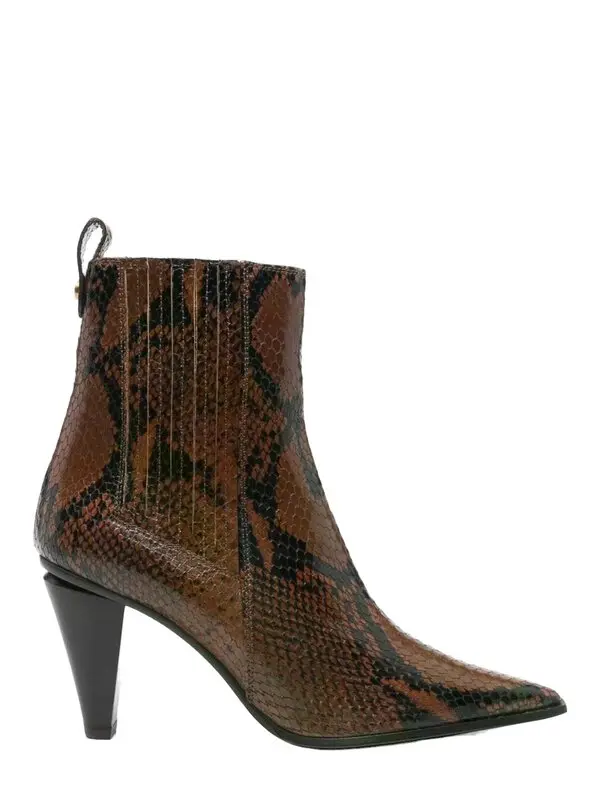 Roberto Festa 80mm Embossed Snake-leather Boots - Brown