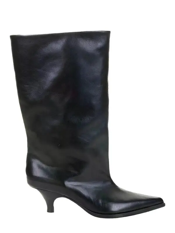 Elena Iachi Pointed-toe Leather Boots - Black