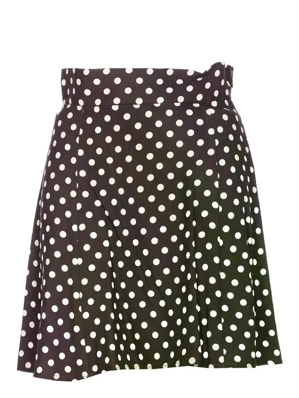 MAR DE MARGARITAS Polka-dot A-line Skirt - Black