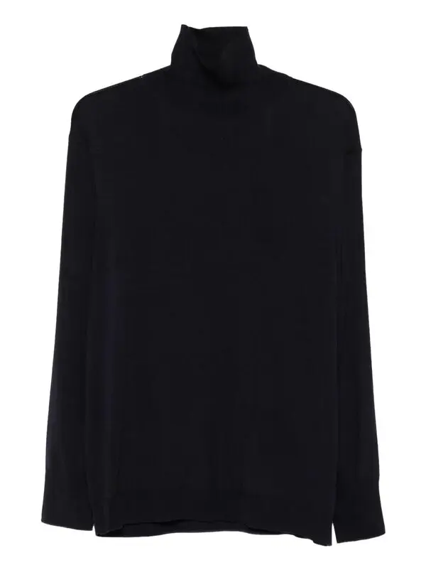 Erika Cavallini Wool Turtleneck Sweater - Blue