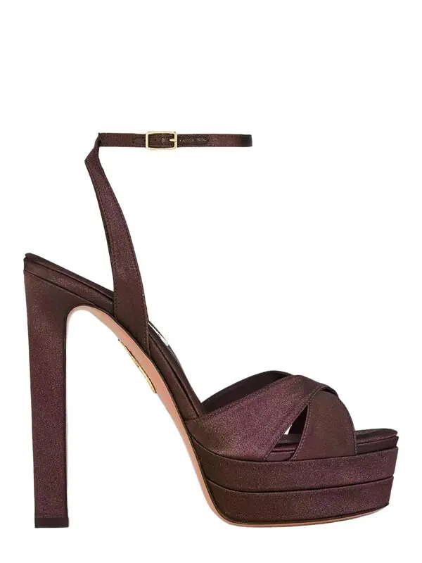 AQUAZZURA 130mm Divine Plateau Sandals - Brown