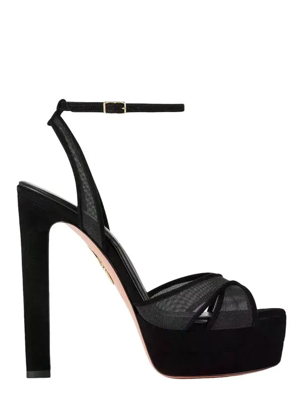 AQUAZZURA 130mm Divine Platform Sandals - Black