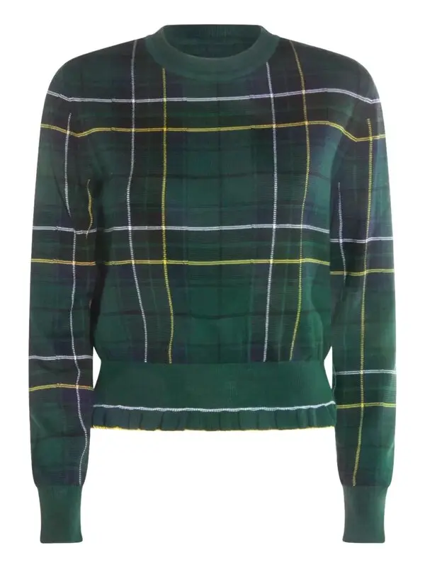 Alexander McQueen Plaid Wool Sweater - Green