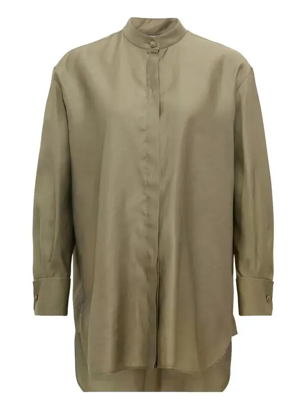 Max Mara Mandarin-collar Shirt - Green