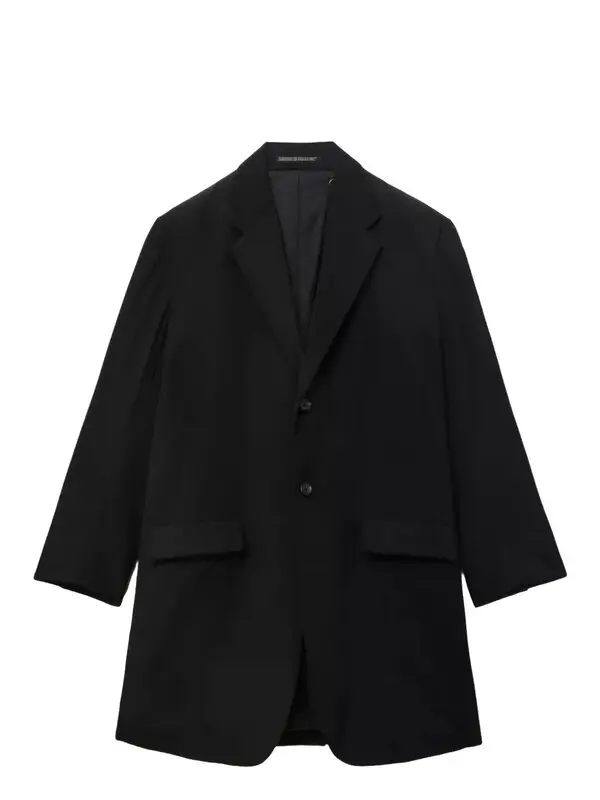 Yohji Yamamoto Single-breasted Wool Coat - Black