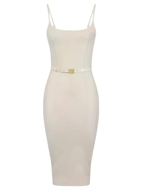 Elisabetta Franchi Belted Sleeveless Dress - Neutrals