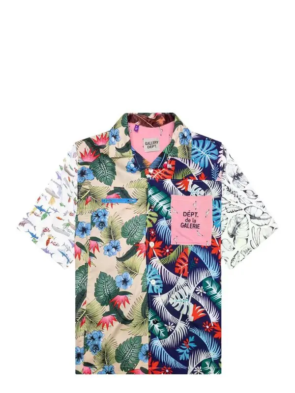 GALLERY DEPT. Leaf-print Short-sleeve Shirt - Blue