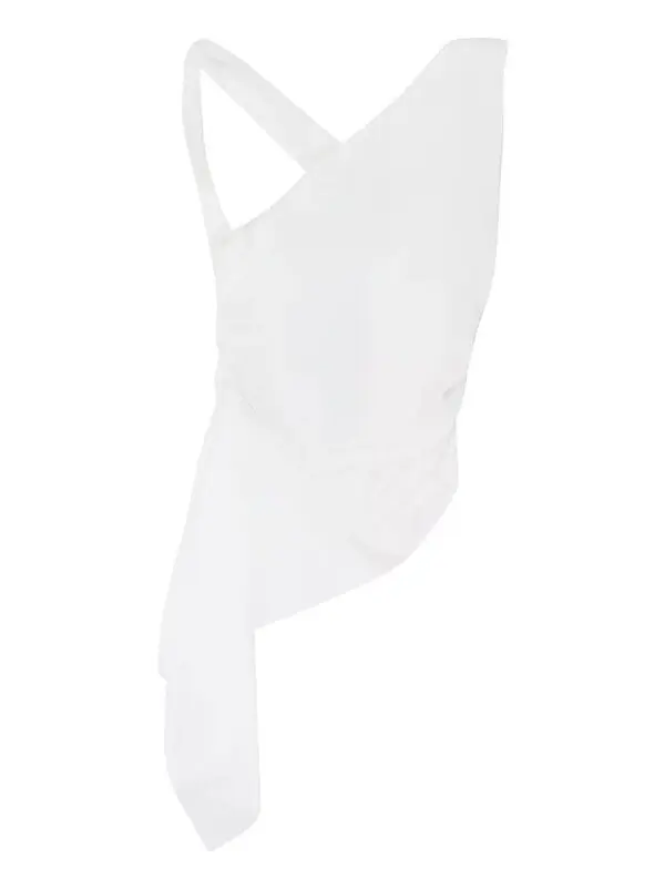 Rhude Asymmetrical Draped Blouse - White