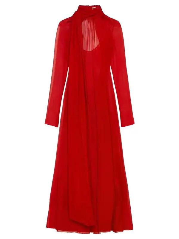 Blumarine Open-back Sheer Maxi Dress - Red