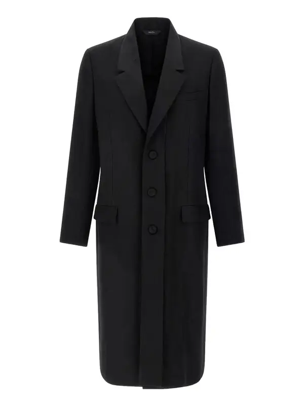 Fendi Double Layer Lapel Coat - Black