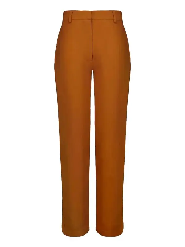 PAULA Side-slit Trousers - Brown