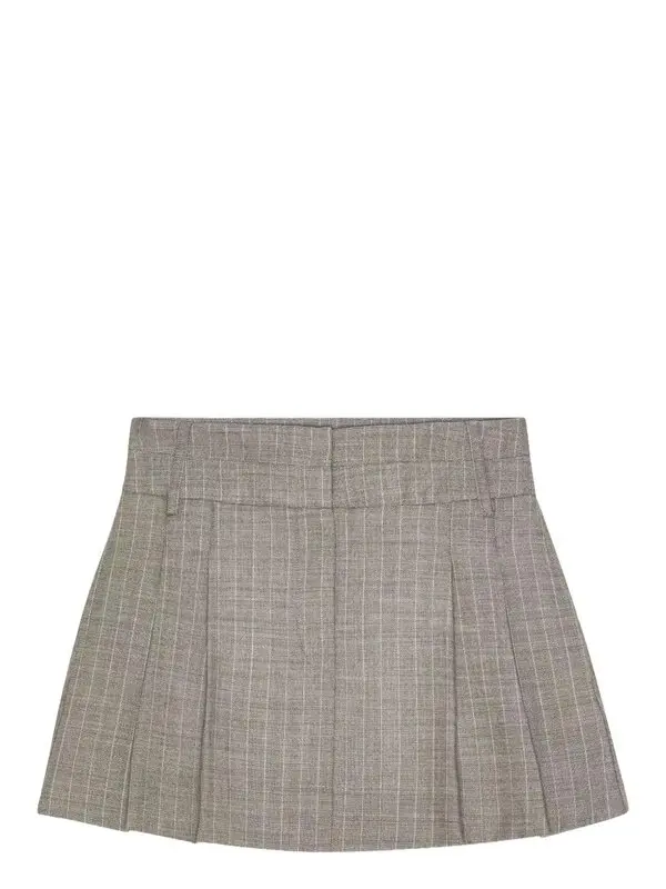 Remain Birger Christensen Double-waistband Pleated Mini Skirt - Grey