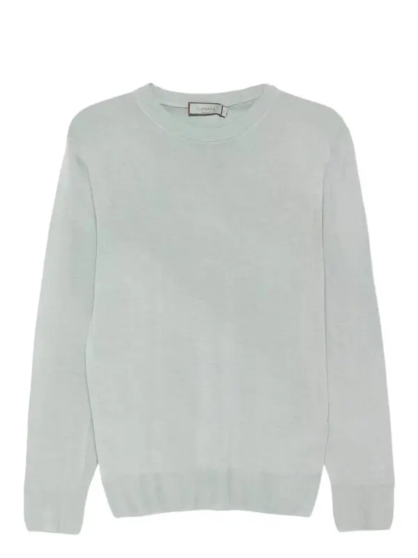 Canali Round-neck Wool Sweater - Blue