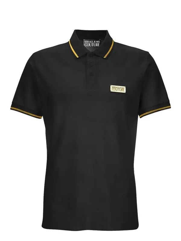Versace Logo-plaque Polo Shirt - Black