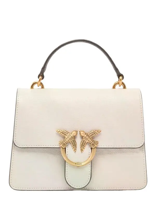 Pinko Mini Love Leather Tote - White