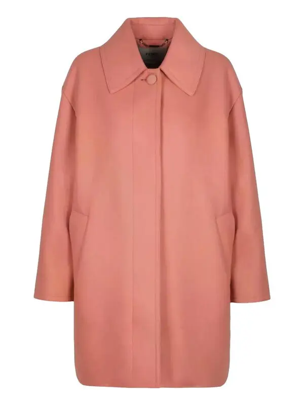 Fendi Single-breasted Coat With Elasticated Back - Pink