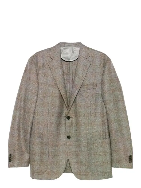 Corneliani Checked Two-button Jacket - Grey