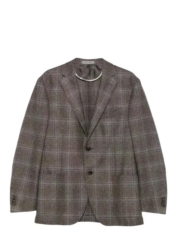 Corneliani Checked Two-button Blazer - Brown