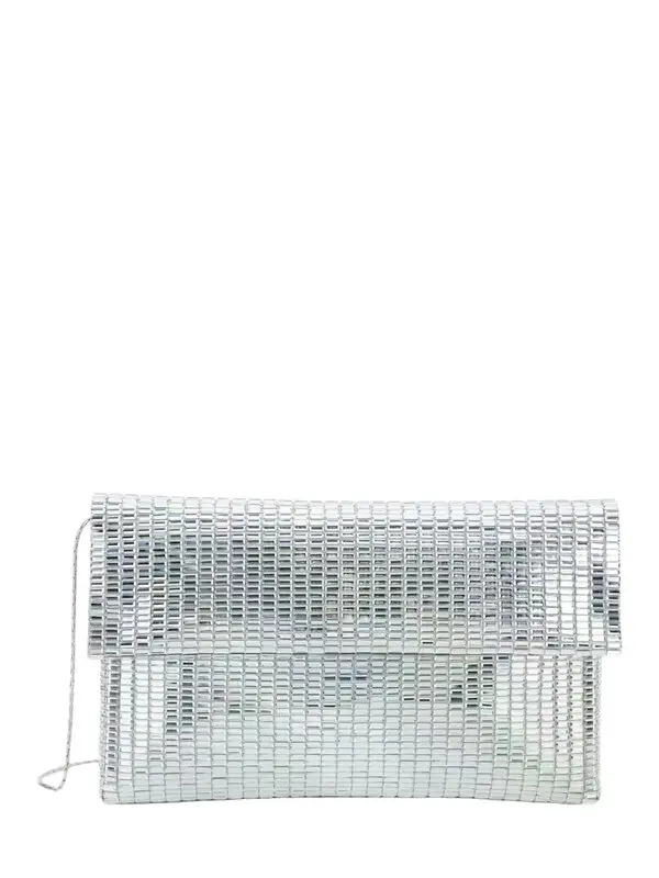TWENTY FOURHAITCH Pixel-pattern Clutch Bag - Silver