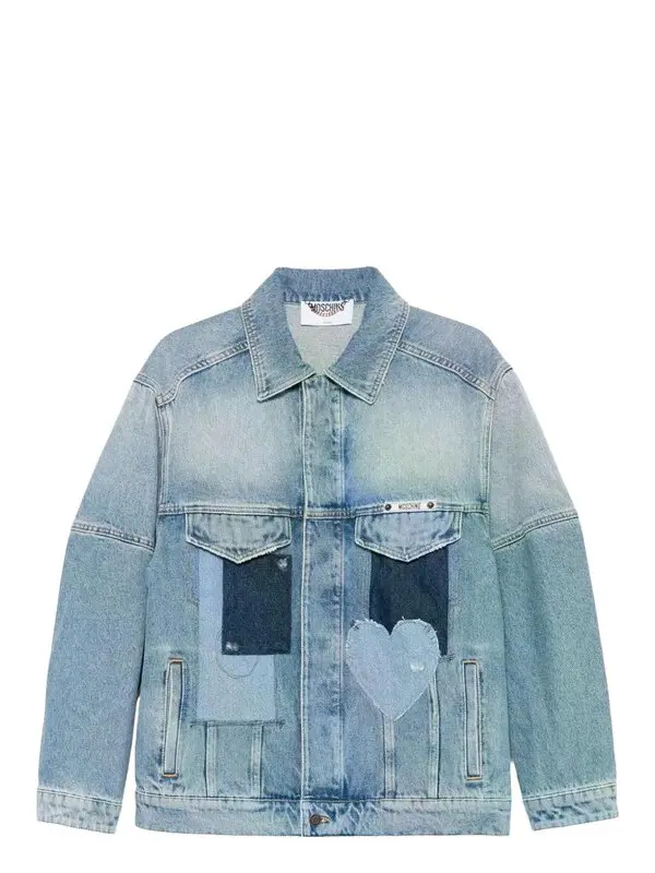 Moschino Heart-patch Denim Jacket - Blue