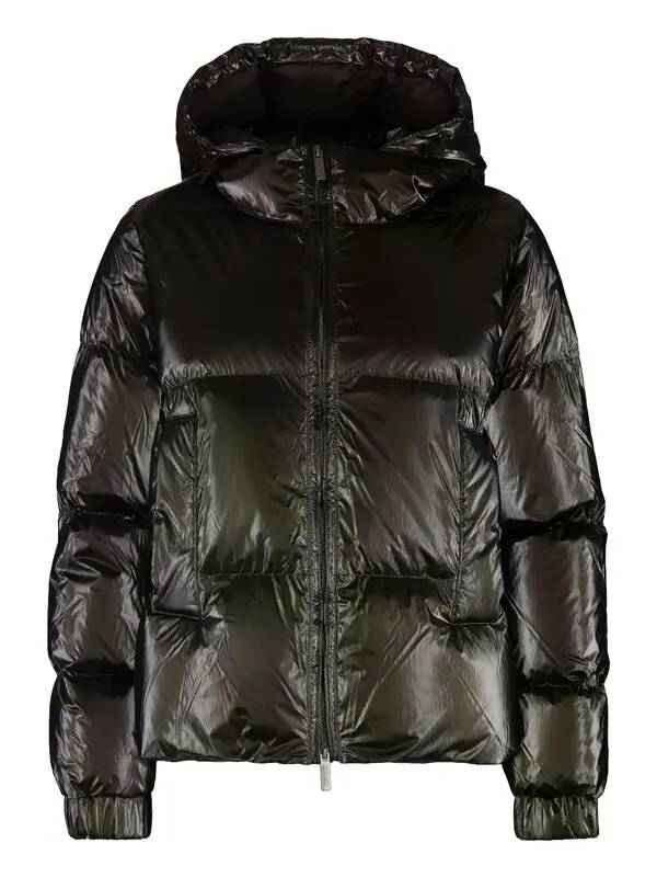 K-WAY Hooded Puffer Jacket - Black
