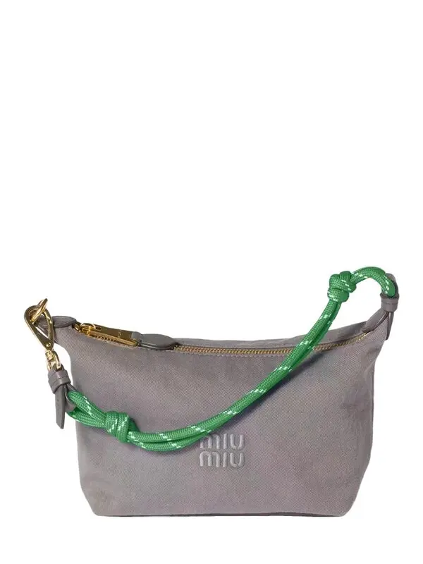 Miu Miu Gabardine Mini Bag With Rope Handle - Grey