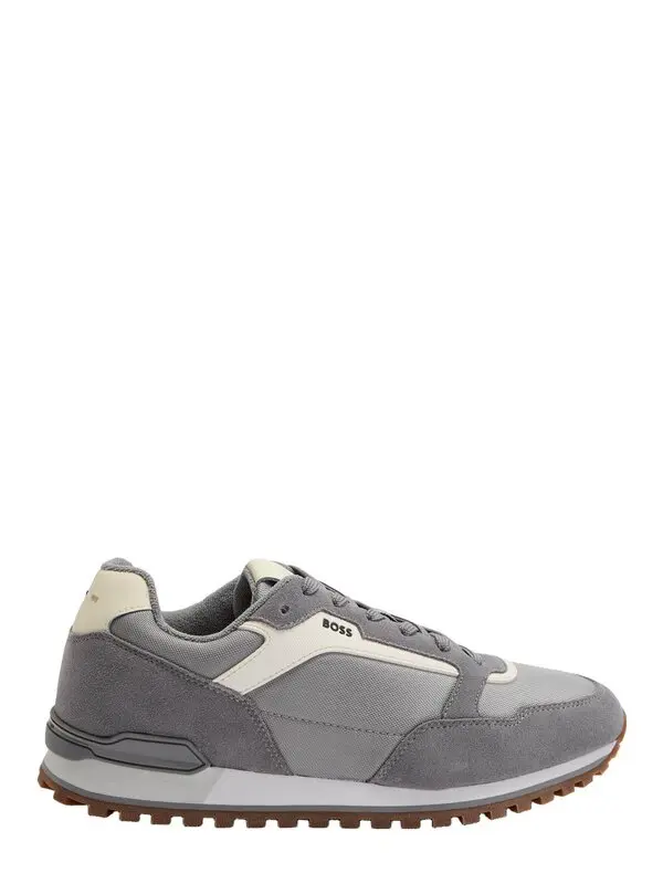 BOSS Panelled Mesh Sneakers - Grey