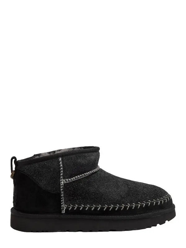 UGG Classic Ultra Mini Suede Ankle Boots - Black