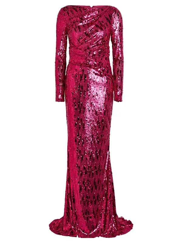 Talbot Runhof Sequin-embellished Tulle Gown - Pink