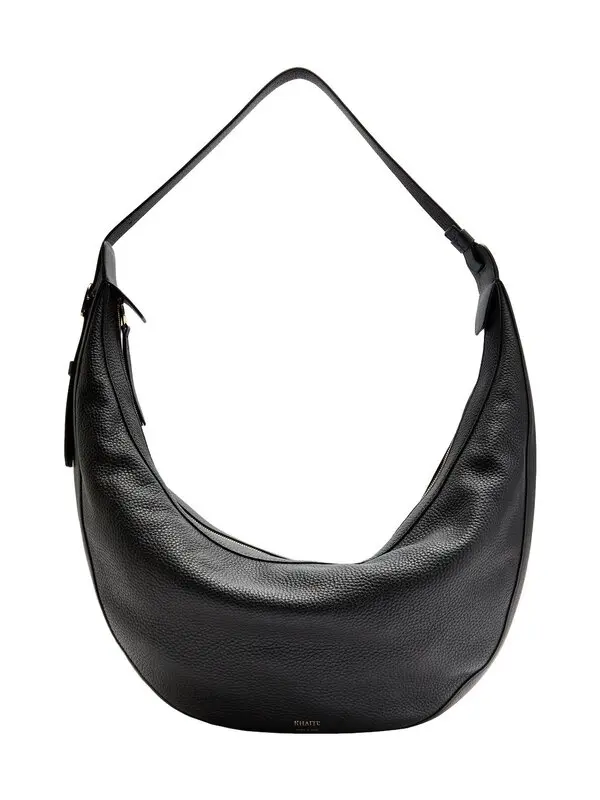 Khaite Augustina Grained Leather Shoulder Bag - Black
