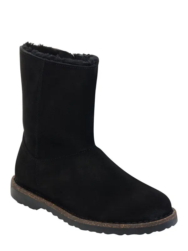 BIRKENSTOCK Uppsala Zip Shearling Suede Boots - Black