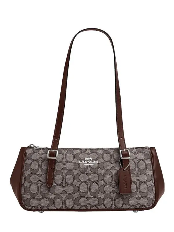 COACH® Asher Shoulder Bag In Signature Jacquard - Signature Jacquard/silver/oak/maple