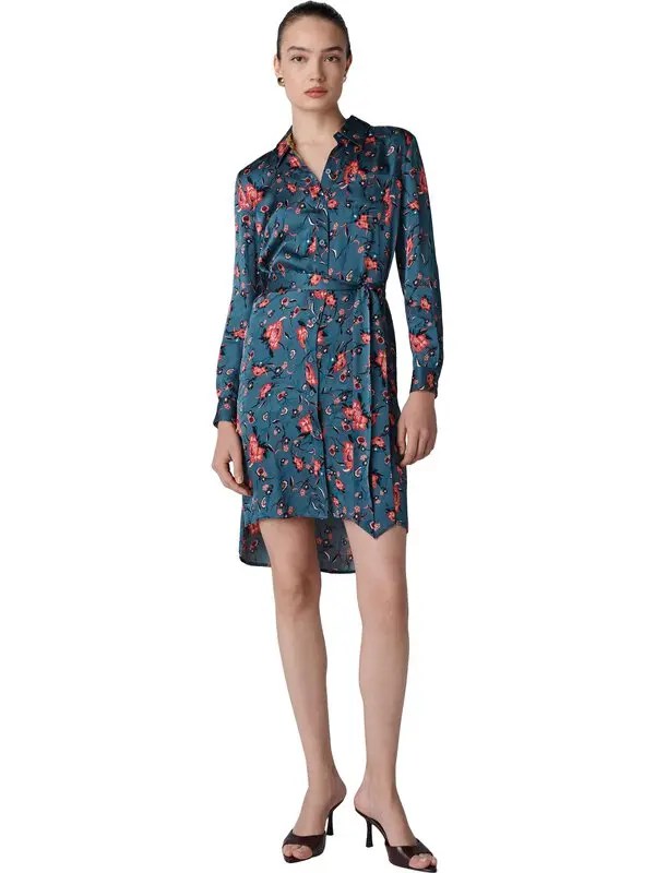 Diane Von Furstenberg Prita Shirt Dress - Dancing Rose Petrol