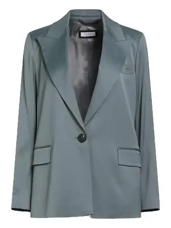 Peserico Single-breasted Blazer With Embellishment - Grey